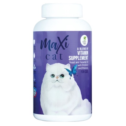 MAXI CAT ผลิตภัณฑ์เสริมอาหารดูแลสุขภาพเส้นขน สุขภาพผิว สำหรับแมว ...