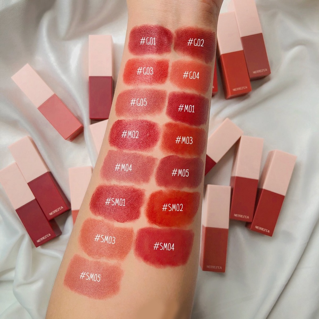 Merrezca Dramatic Lip Color ลิปสติกเนื้อครีมนุ่ม ลิปสติกเนื้อครีมนุ่ม ...