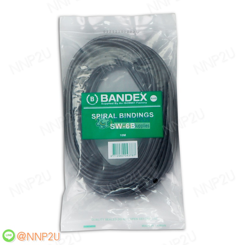 BANDEX สายรัดพันสายไฟ (ไส้ไก่) Spiral Wrapping Band SW-06 SW-08 SW-10 SW-12 สีขาว-สีดำ ยาว 10 ...