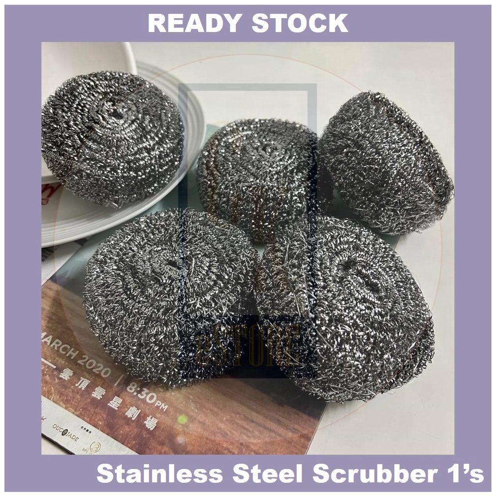โลหะสแตนเลส Scour Pad Kitchen Scrubber เหล็กลวดฟองน้ําโลหะ Pembersih ...