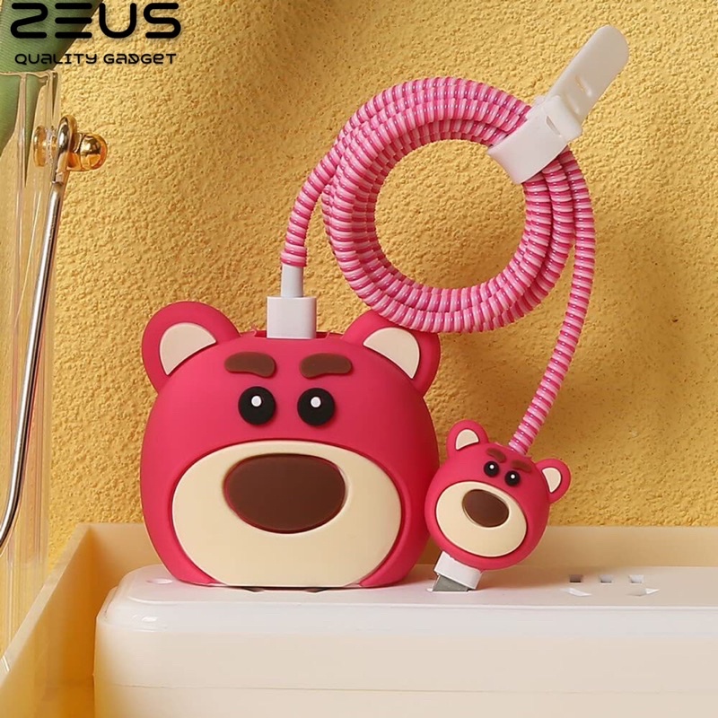 Case Charger Adapter Set 18W/20W เคสหัวชาร์จ ชุดครบเซ็ต พร้อมกันหักหัวกลมและสายเกลียวป้องกันสาย ...