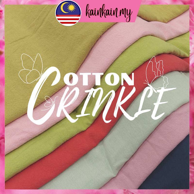 Kain Crinkle Crepe Cotton Cey Plain (52000) | Shopee Thailand