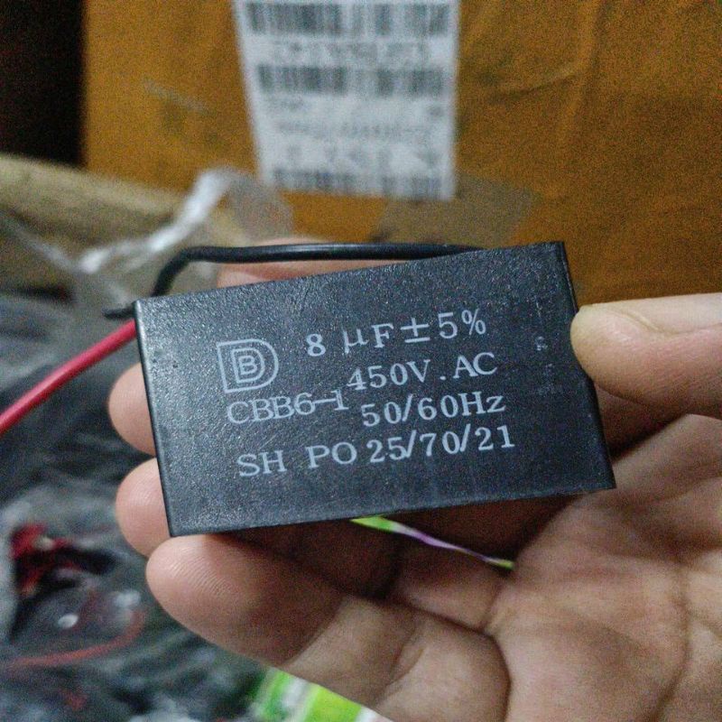 CBB61 แคปรัน คาปาซิเตอร์ แคปรัน อะไหล่พัดลม คาปา 450V 1uf 1.2uf 1.5fu 18uf 2uf 5uf 8uf ไมก้า ...