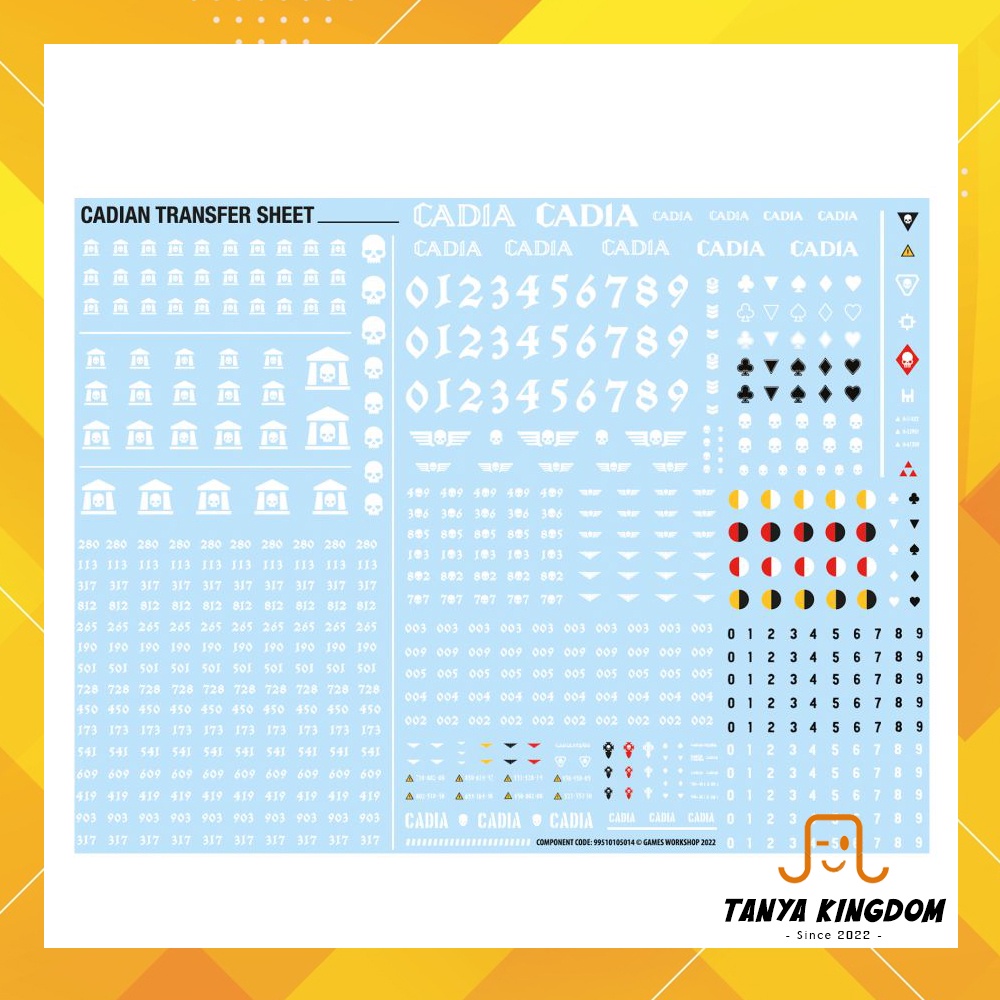 Warhammer 40k - Cadian Transfer Sheet - (decal) ดีคอล รูปลอกน้ำ Astra ...