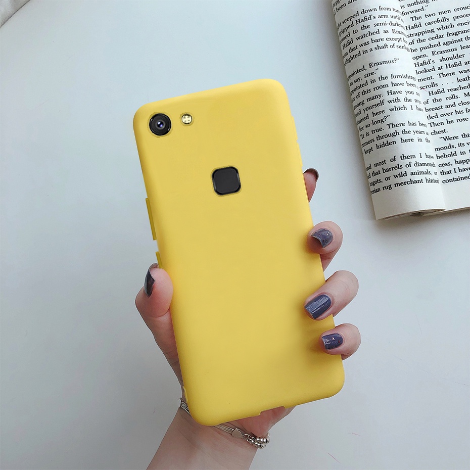 Vivo V7 V7+ Plus 1716 1718 เคสโทรศัพท์ แคนดี้ เยลลี่ เรียบ เคลือบด้าน ...