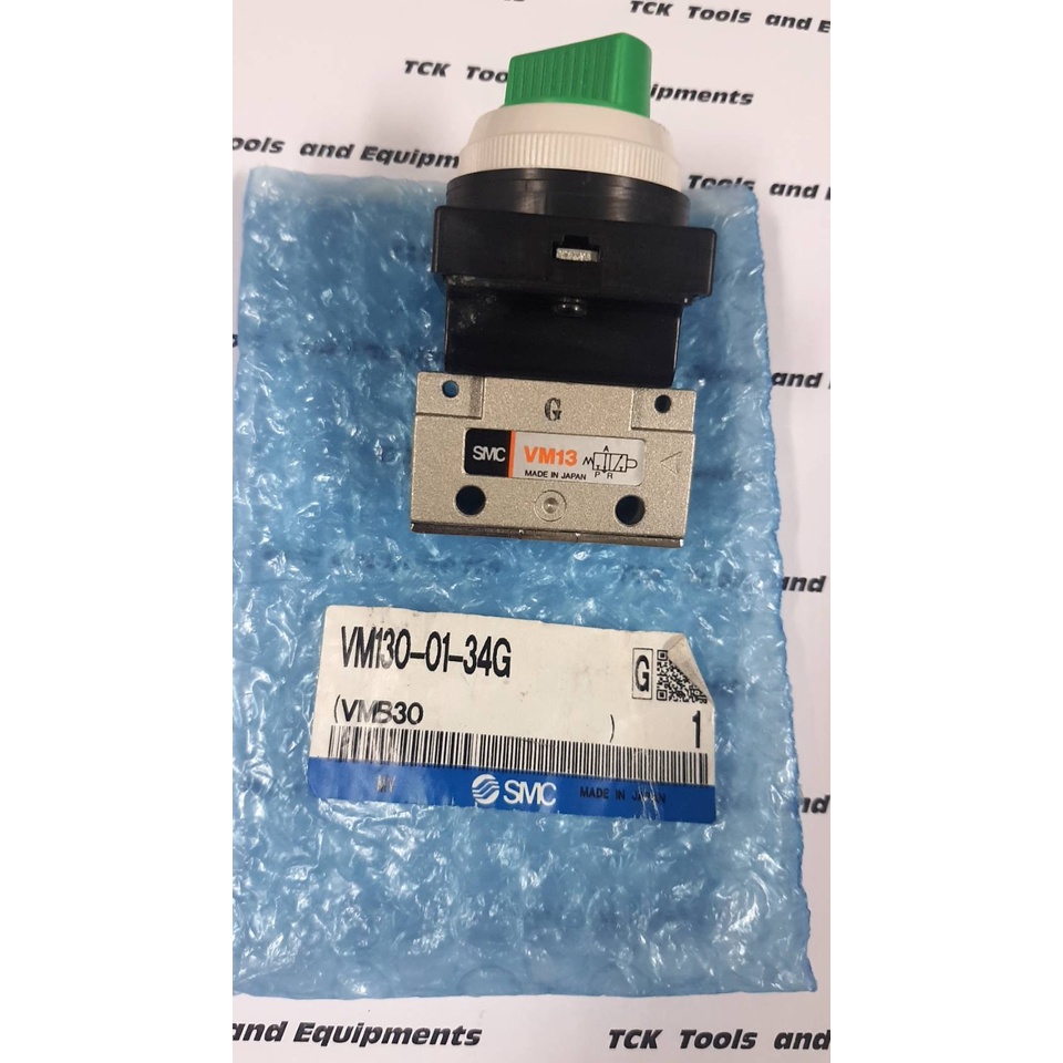 SMC Mechanical Valve รุ่น VM130-01-34G (3/2 -1/8") หัวดอกเห็ดสีเขียว | Shopee Thailand