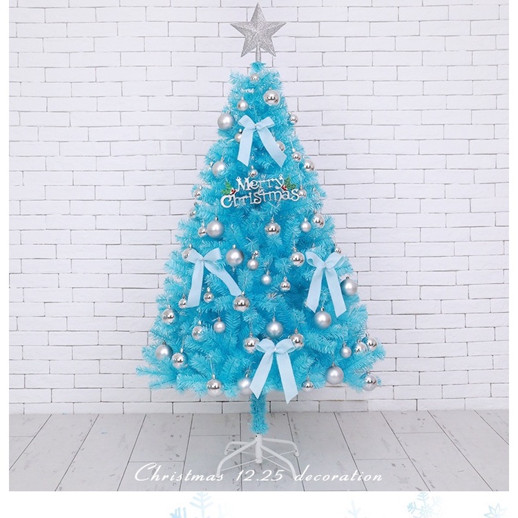 Blue Christmas Pine Tree with Decorations Size 1.2-2.1m ต้นคริสมาส สี ...