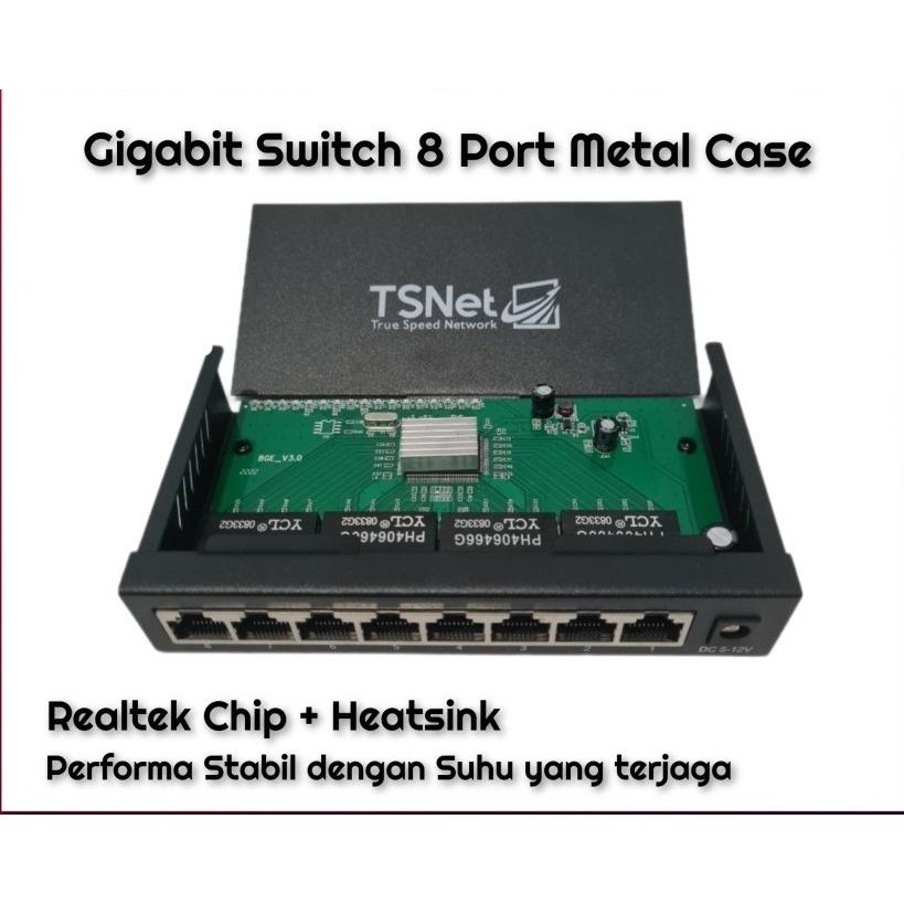 Gigabit สวิตช์โลหะทองเหลือง 8 พอร์ต 1000Mbps 1Gbps 8 Pin TSNet Switch | Shopee Thailand
