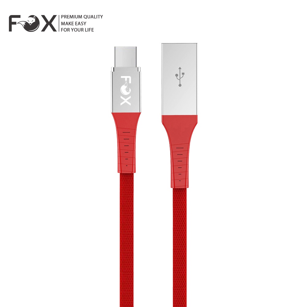 [รับประกัน 1 ปี] FOX สายชาร์จ Type-C / Micro USB / สายไนล่อนชาร์จไว 3A ...