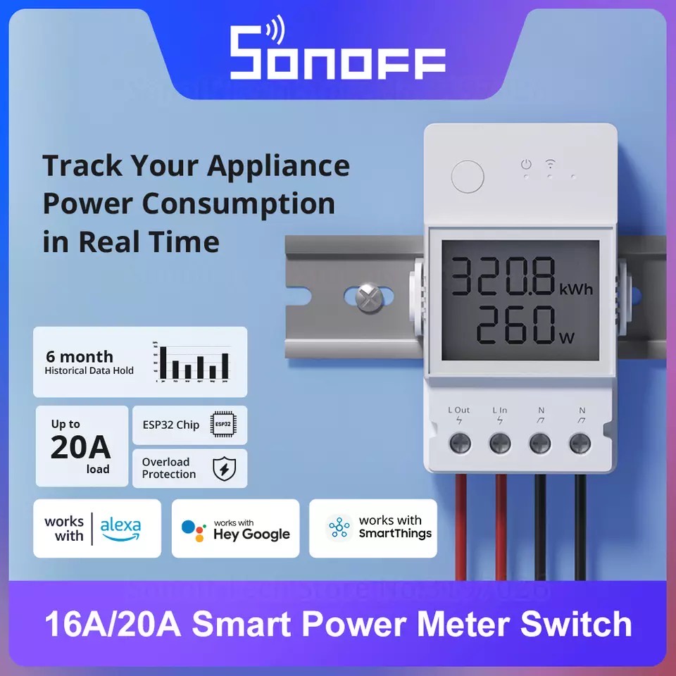 SONOFF POW Elite 16A / 20A Wifi Smart Switch Power Meter ITEAD ป้องกัน ...