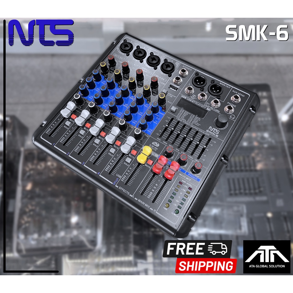 NTS SMK-6 MIXER บลูทูธ รุ่นใหม่ มิกเซอร์ 6 ช่อง มิกซ์คาราโอเกะ เอฟเฟคแท้ มิกซ์ขนาดเล็ก เอ็นทีเอส ...