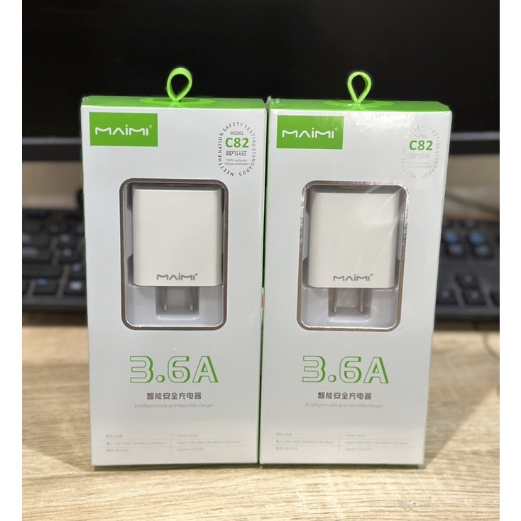หัวชาร์จ เร็ว Maimi C82 จ่ายไฟ 3.6A MAX ของแท้ 100% ปลั๊กชาร์จไฟบ้าน 1USB USB CHARGER ใช้ได้มือ ...