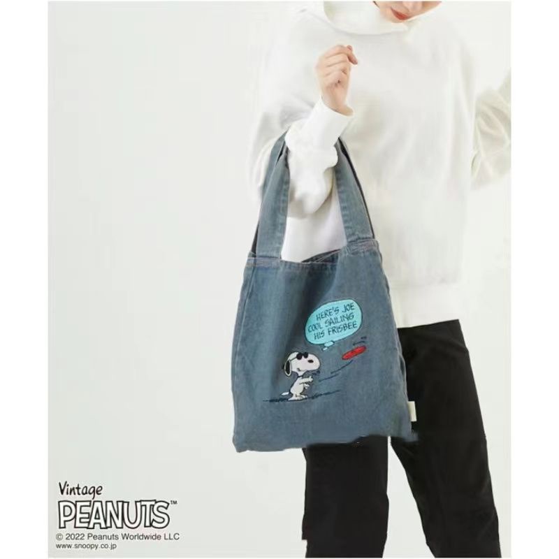 พร้อมส่งกระเป๋า Snoopy X Rootote ผ้ายีนส์น่าร๊ากกก | Shopee Thailand