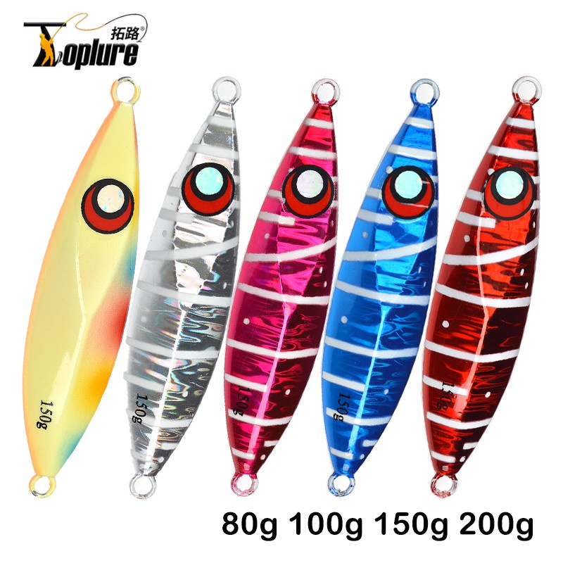 Tl 80g 100g 150g 200g ช้า Fall Jigging Lures Sinking Glow Fishing Lure น้ําเค็ม Luminous Metal ...