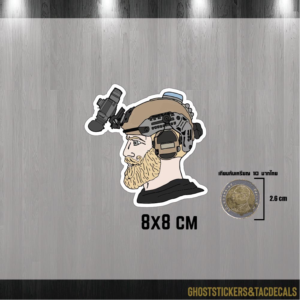 สติกเกอร์meme Tactical Chad สติกเกอร์Tactical ติดรถยนต์ มอเตอร์ไซค์ ...