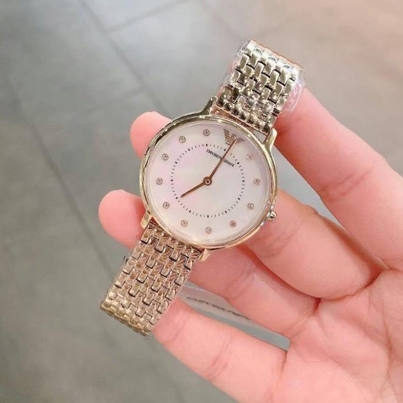 Emporio Armani Women's Two-Hand Gold-Tone Stainless Steel Watch AR11007 ...