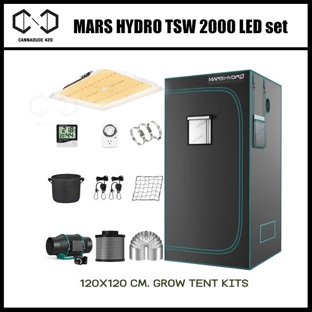 MARS HYDRO TSW 2000 LED GROW LIGHT + 4'X4'(120X120CM) INDOOR COMPLETE ...