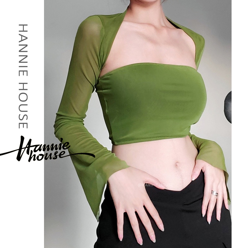 Hannie- เสื้อแขนยาว สองชิ้น ทรงสลิมฟิต แฟชั่นสําหรับผู้หญิง | Shopee ...