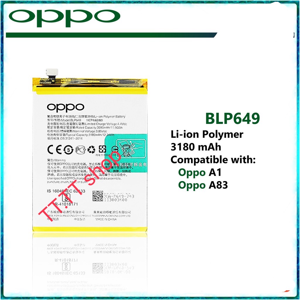 แบตเตอรี่ Battery oppo A83 model BLP649 แบต ใช้ได้กับ oppo A83 3090mAh ...