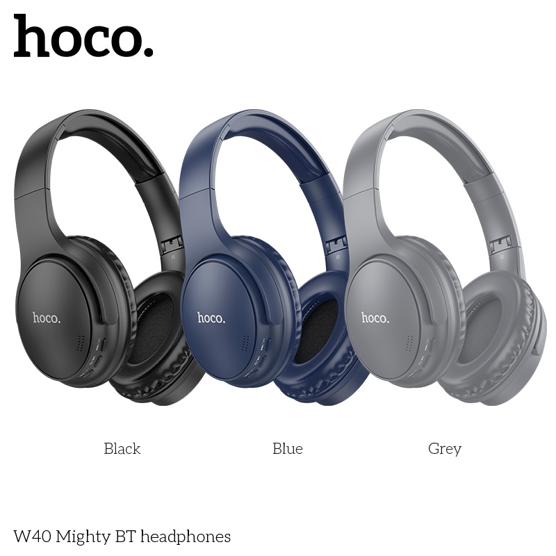 HOCO W40 หูฟังบลูทูธ หูฟังครอบหู พับเก็บได้ รองรับ BT / Aux 3.5mm ...