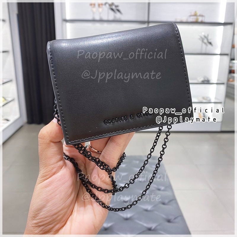 กระเป๋าสตางค์ Charles & Keith รุ่น Snap Button Mini Short Wallet : CK6 ...