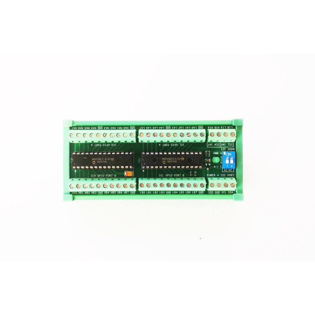 DIN Rail Mount MCP23017 32-Channel GPIO Expander with I2C Interface for ...