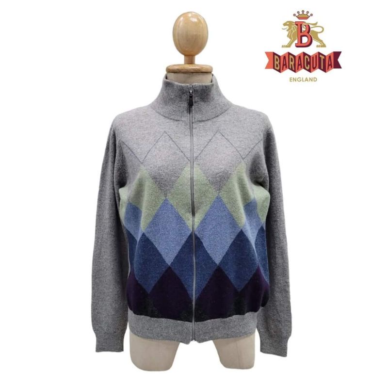 Baracuta England Full-zip Knit Cardigan | Shopee Thailand
