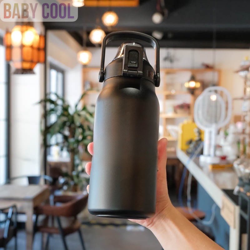 QCOOL กระติกน้ำ 1300ml 1700ml สแตนเลส 304 ใช้ได้ทุกวัน เหมาะกับสายเดินป่า ออกกำลังกาย กระบอกน้ำ ...