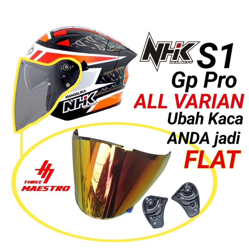 Flat Visor nhk S1gp pro ฟรี raket/Glass Helmet พิษเปิด nhk S1 gp pro ...