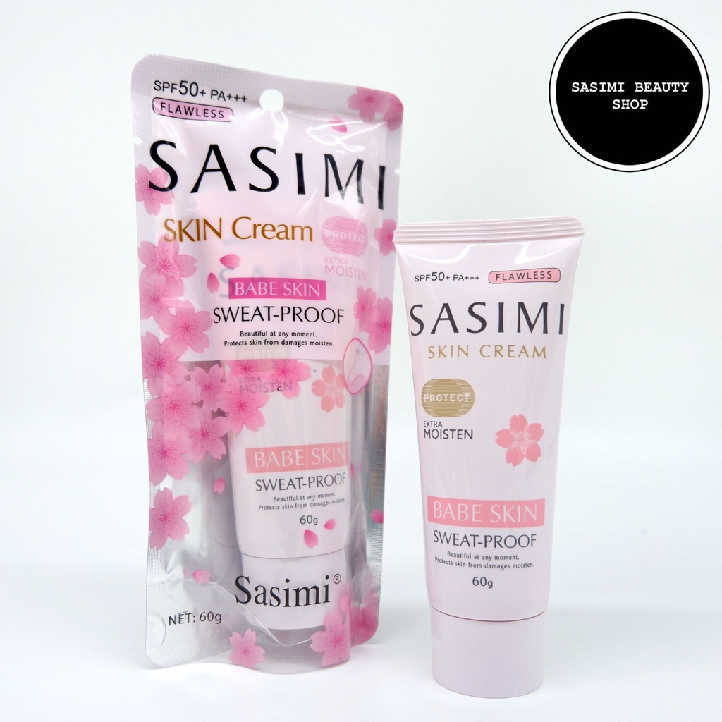 SASIMI Sun Cream ครีมกันแดดซาซิมิ สูตรว่านหางจระเข้ และ ซากุระ SPF50 PA ...