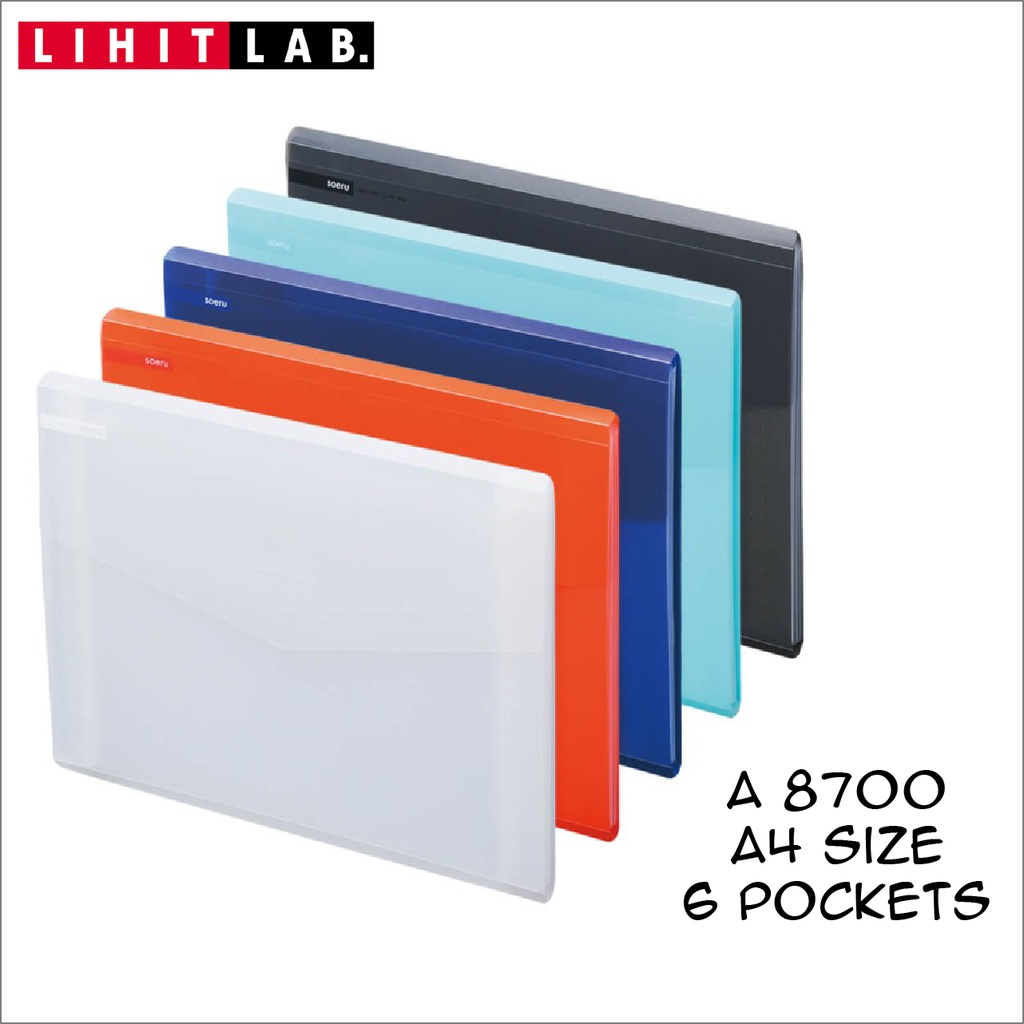 Lihit LAB . 】Soeru ไฟล์ขยาย A4 ขนาด 6 กระเป๋า (แนวนอน) A 8700 | Shopee Thailand
