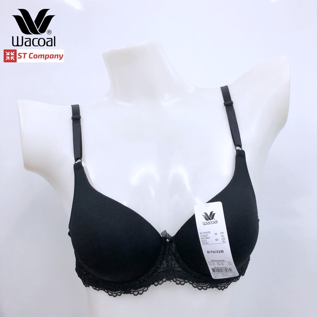 Wacoal Basic Bra ชุดชั้นใน มีโครง เสริมฟองน้ำ สีเทาเข้ม รุ่น WB9926 (Black) เสื้อใน วาโก้ มี ...