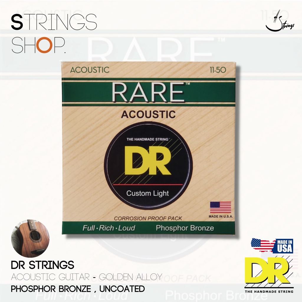 Dr Strings สายกีตาร์โปร่ง Rare™ - Phosphor Bronze Acoustic Guitar ...
