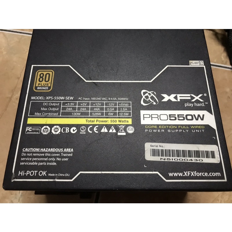 PSU XFX 550W 80+Bronze | Shopee Thailand