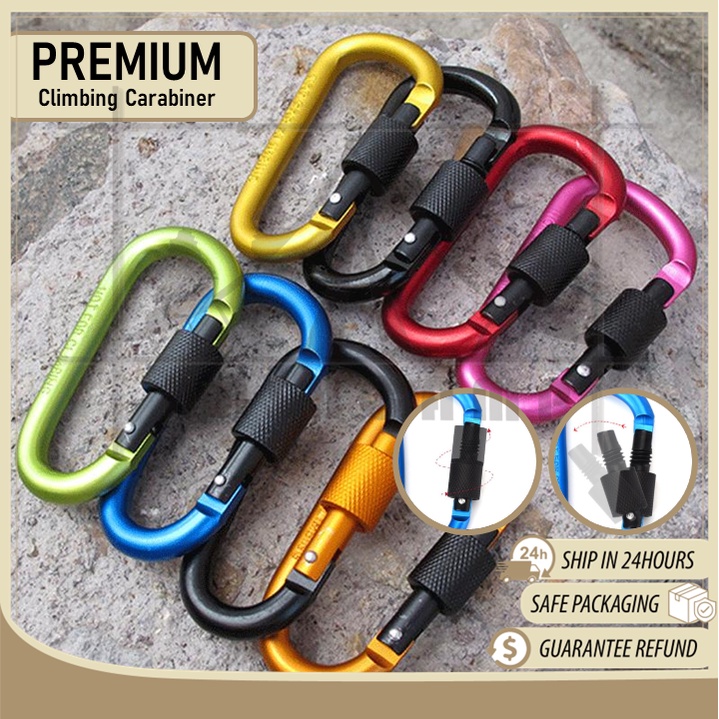 ล็อคได้ Carabiner D Shape Auto Rebound Camping Buckle Clip Paracord ...