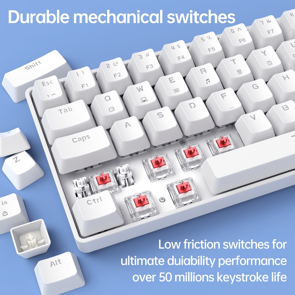 คีย์บอร์ดเกมมิ่ง Wired USB-C T68SE 68Keys Mechanical Gaming Keyboard ...