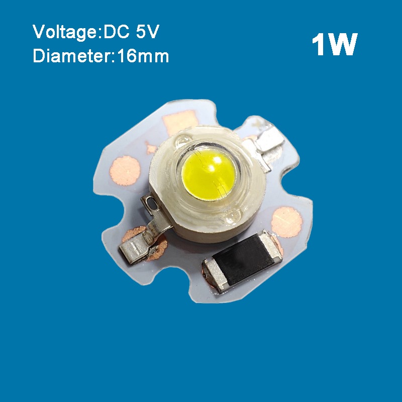 หลอดไฟ LED 3V 5V 1W 4000K สีฟ้า สีเขียว สีแดง 10 ชิ้น และฐานดาว 16 มม. ...