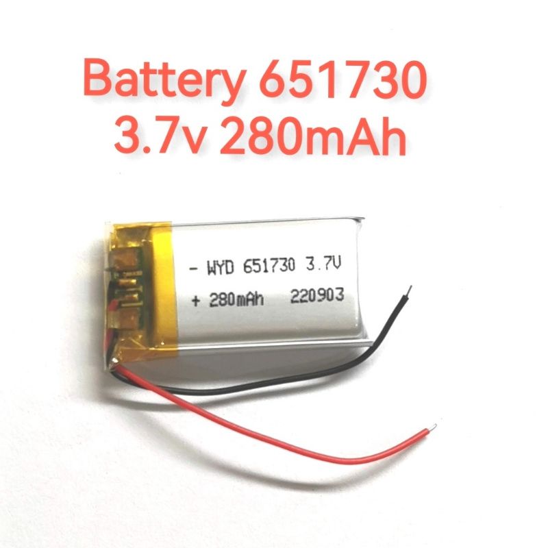 แบตเตอรี่ Battery 651730 แรงดัน 3.7v ความจุ 280mAh สำหรับ mp3 mp4 ...