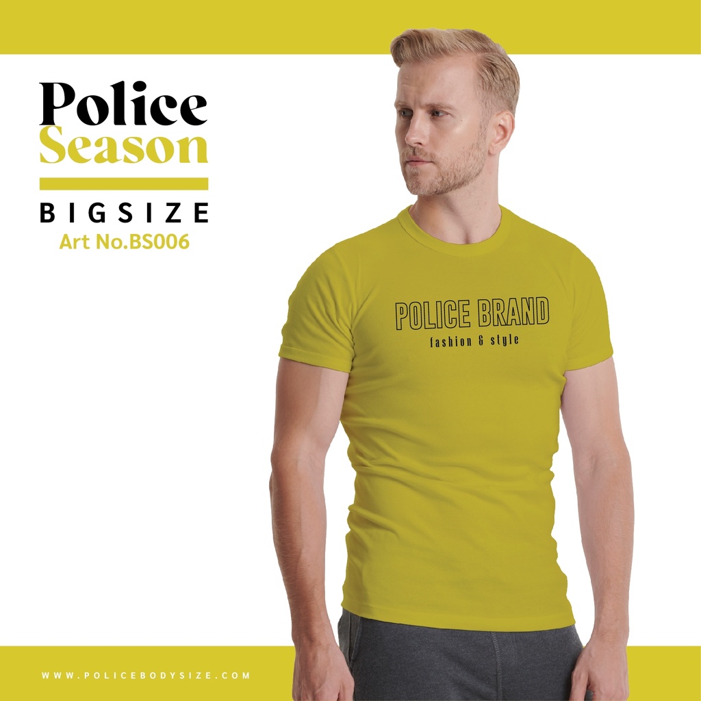Police Bigsize เสื้อยืดคอกลม รุ่น Season ทรง Slim fit พอดีตัว ใส่ได้ทั้งผุ้ชาย/ผู้หญิง (BS006 ...