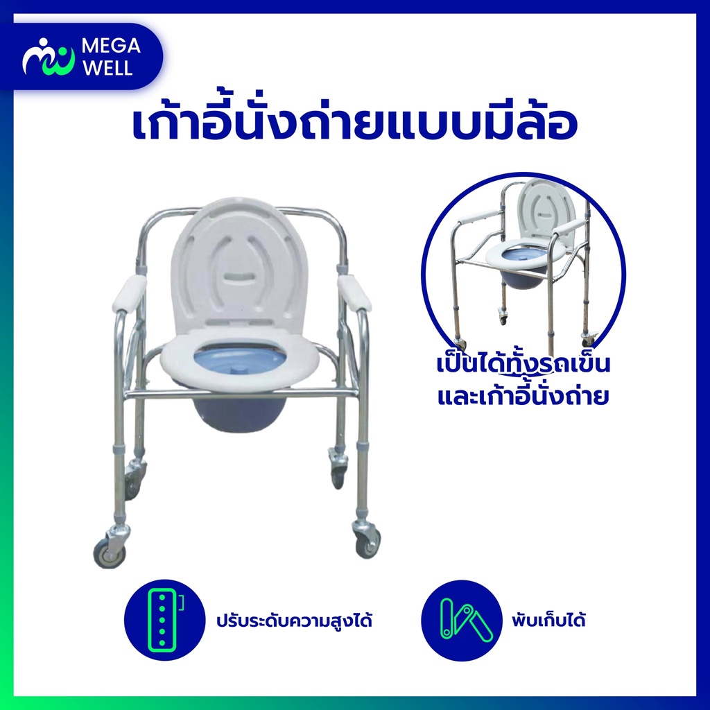 [Megawell ครบเรื่องสุขภาพ] เก้าอี้นั่งถ่าย ส้วมเคลื่อนที่ รถเข็นอาบน้ำ ...