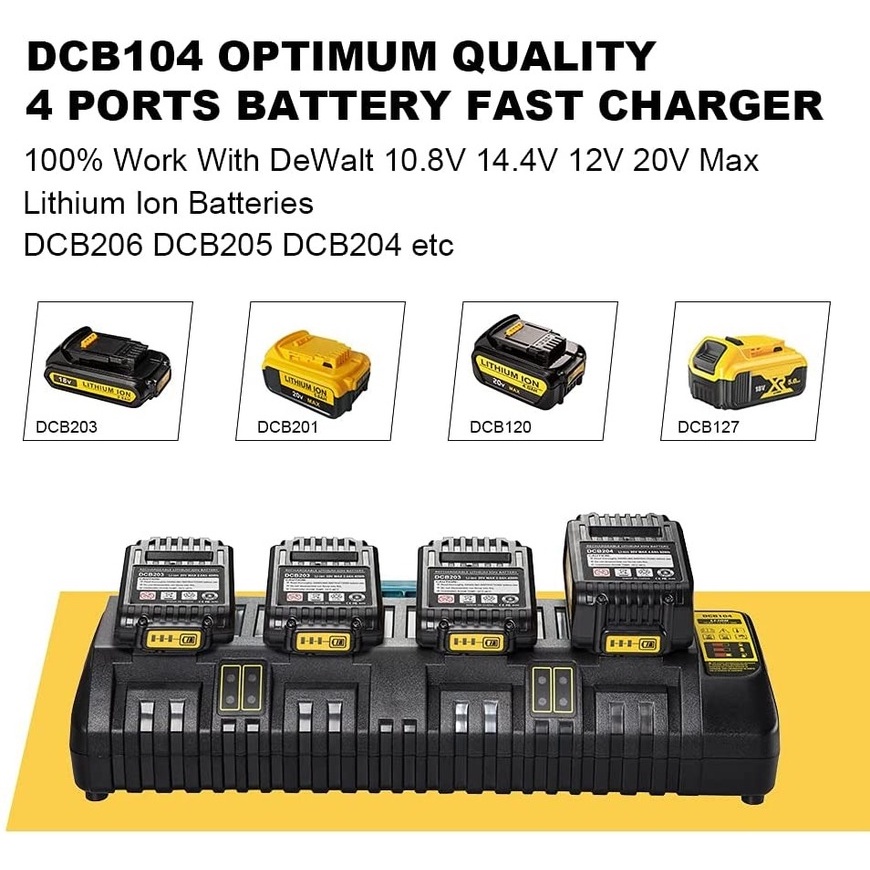 ใหม่สําหรับ Dewalt 14.4V 18V 20V แบตเตอรี่ลิเธียม Charger DCB104 DCB102 ...