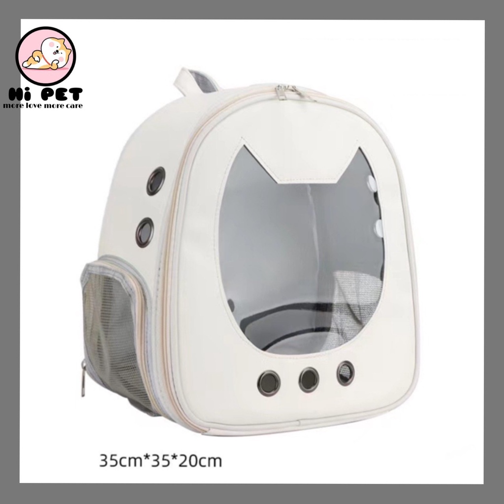 (Hi pet) กระเป๋าเป้แมววัสดุทนทาน วัสดุหนัง PVC | Shopee Thailand