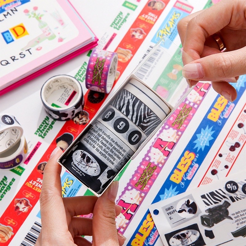 🌟NEO Tape Set เทปตกแต่งสุดน่ารัก เซ็ตเทป5ม้วน ยาว 2เมตร เท็ปตกแต่งพร้อม ...