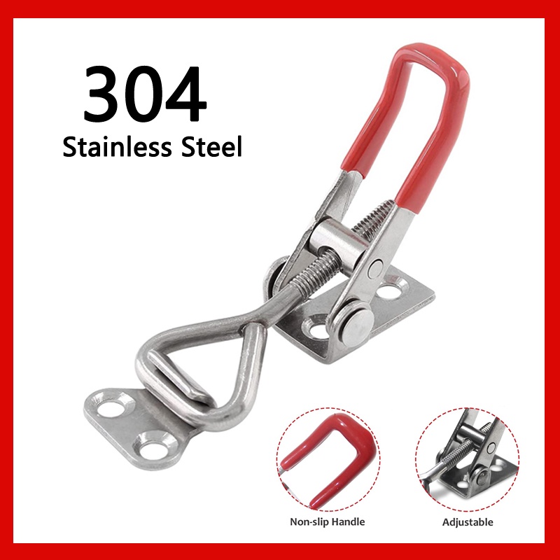 304 สแตนเลสสตีลสลับสลัก Clamp ปรับ Quick Release Hasp Heavy Duty ...