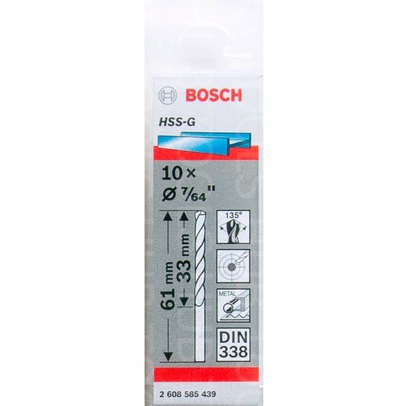 ดอกเจาะเหล็ก BOSCH HSS-G ขนาด 1mm.-3.8mm. (ยกกล่อง 10 ชิ้น) | Shopee Thailand