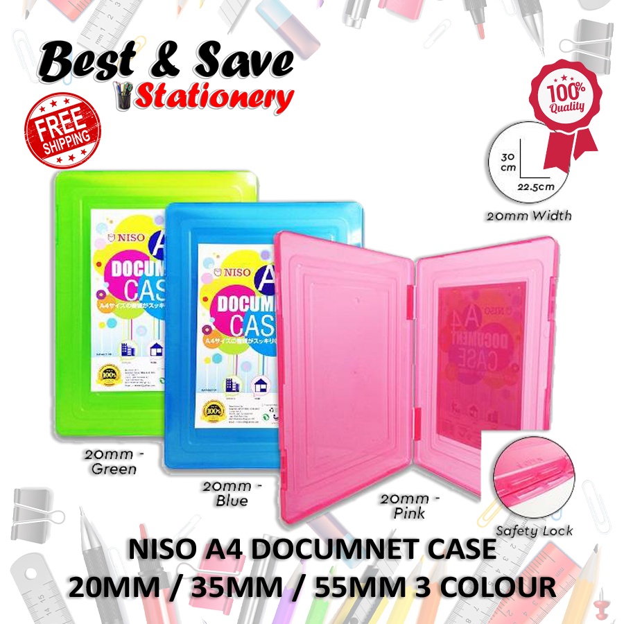 Best & SAVE NEW NISO Document Case A4 Plastic Document Paper File ...