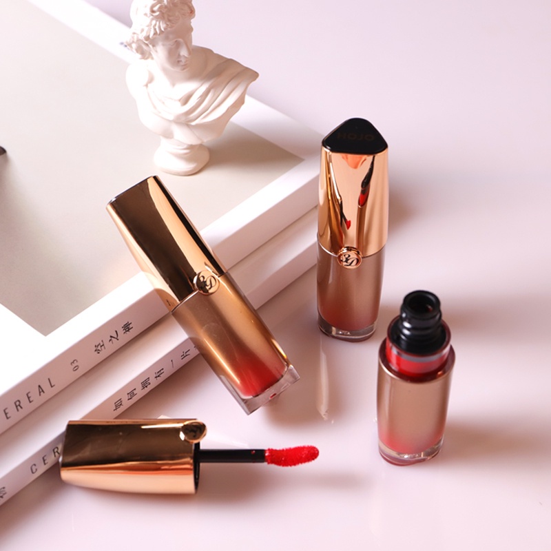 ลิปกลอสจุ่ม Hojo gold tube glossy 3D lip glaze [No.8056] สีสวย ติดทน ...