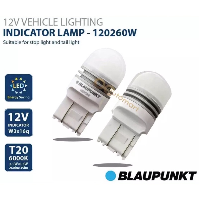BLAUPUNKT หลอดไฟเบรค/ไฟท้าย T20 LED 12V INDICATOR LAMP 6000K 120260W [2 ...