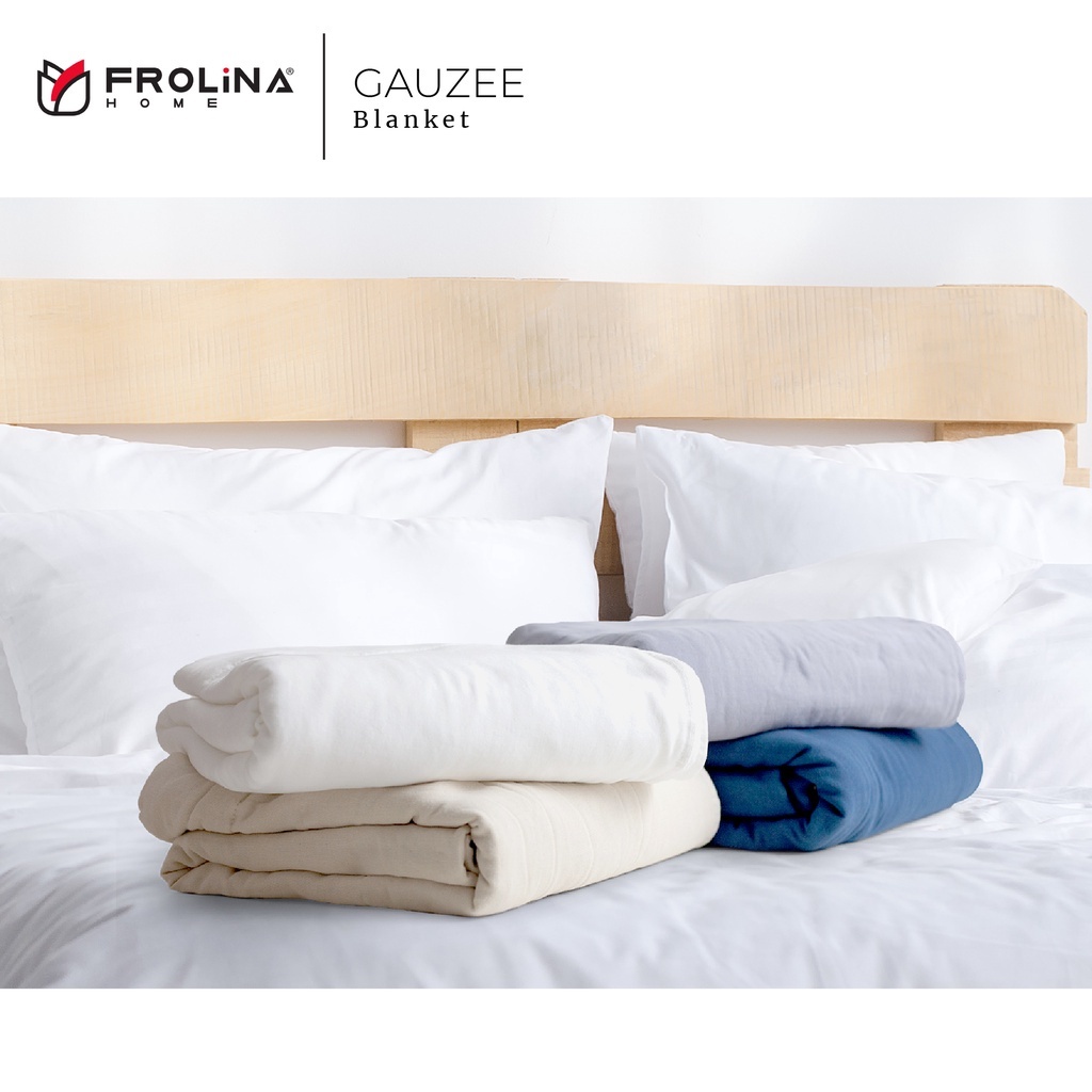 Frolina Blanket Gauzee ผ้าห่มขนหนู ผ้าฝ้ายธรรมชาติแท้ 100% ขนาด 140x200 ...
