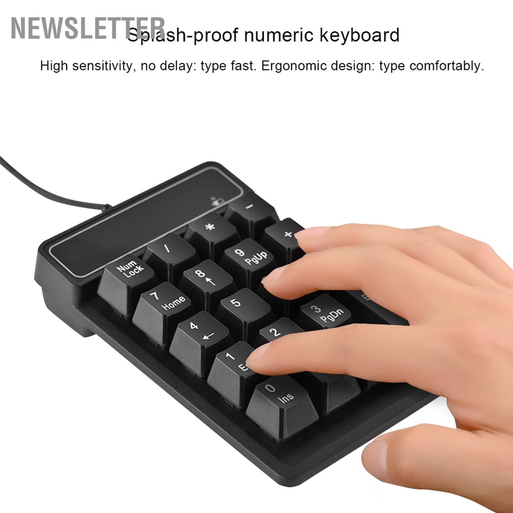 1.5M / 5FT USB Wired 19 Keys Numeric Keypad Number Pad for Windows ...